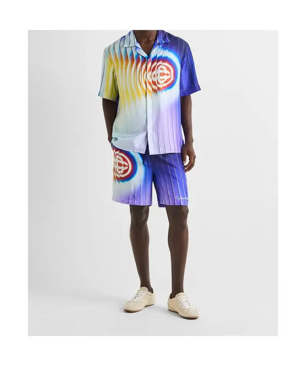 Casablanca Drawstring Athletic Shorts With Logo And Printed Pattern
