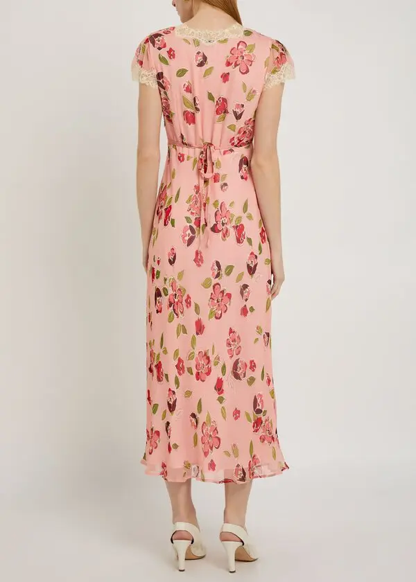Rixo Clarice Floral-print Georgette Midi Dress