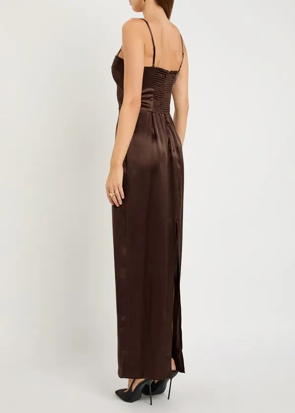 REFORMATION Frankie Silk Maxi Dress