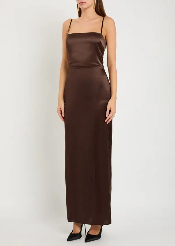 REFORMATION Frankie Silk Maxi Dress