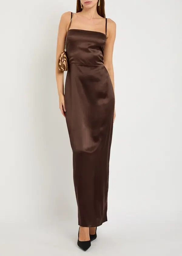 REFORMATION Frankie Silk Maxi Dress