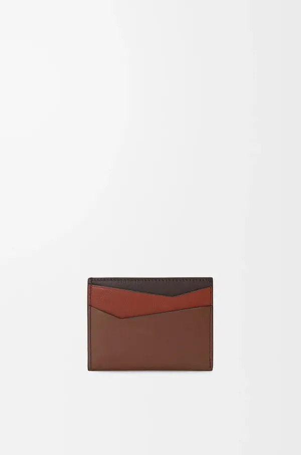 Loewe Puzzle Plain Cardholder In Classic Calfskin - Chocolate/tomet