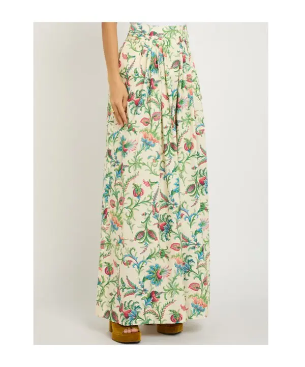Etro Floral-print Cotton-poplin Maxi Skirt