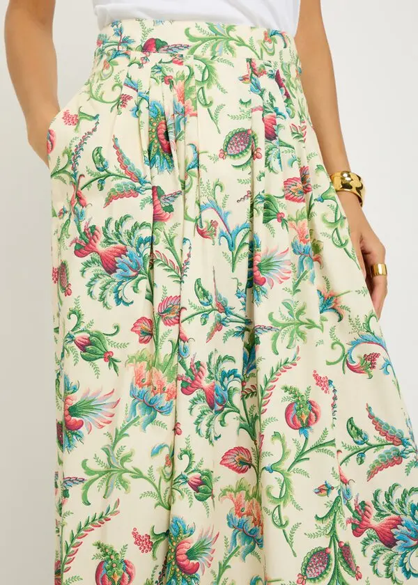Etro Floral-print Cotton-poplin Maxi Skirt