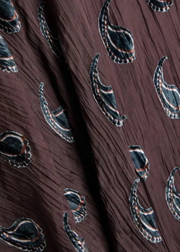 Tory Burch Paisley-devoré Asymmetric Silk-blend Midi Skirt