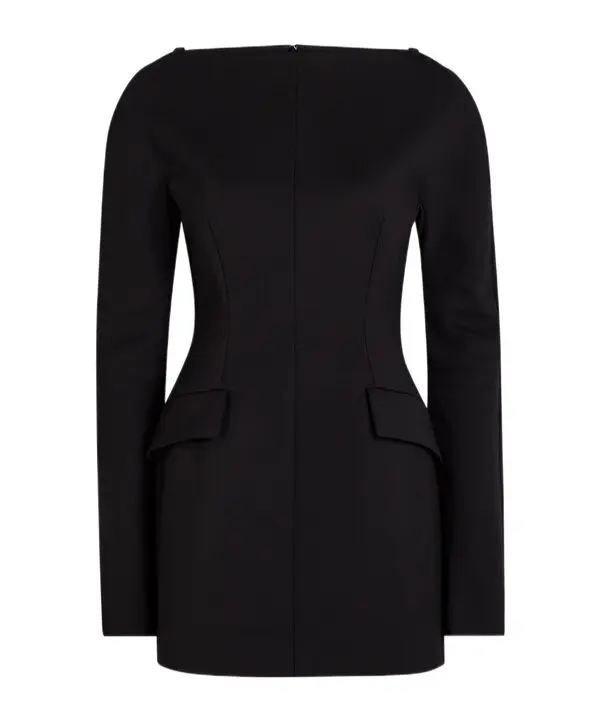 Sportmax Cold Shoulder Woven Mini Dress