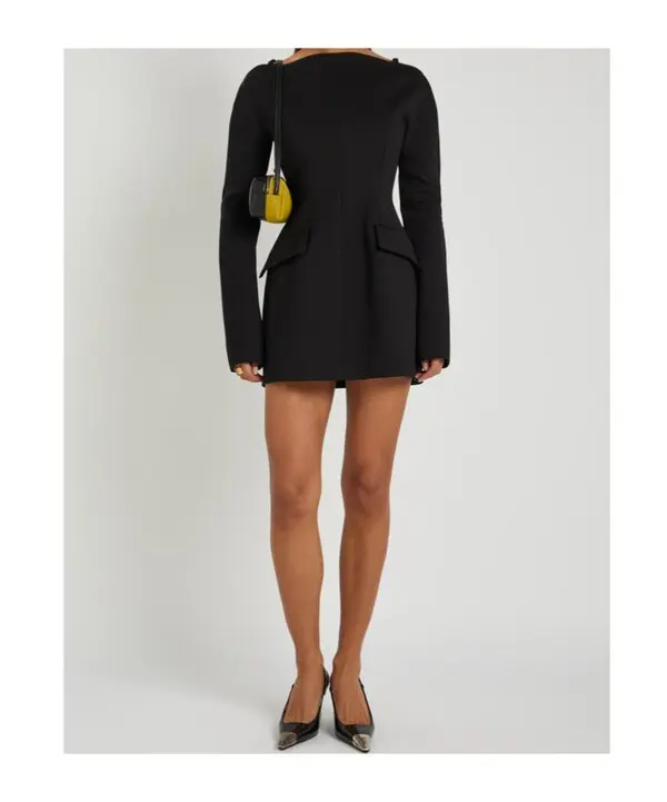 Sportmax Cold Shoulder Woven Mini Dress