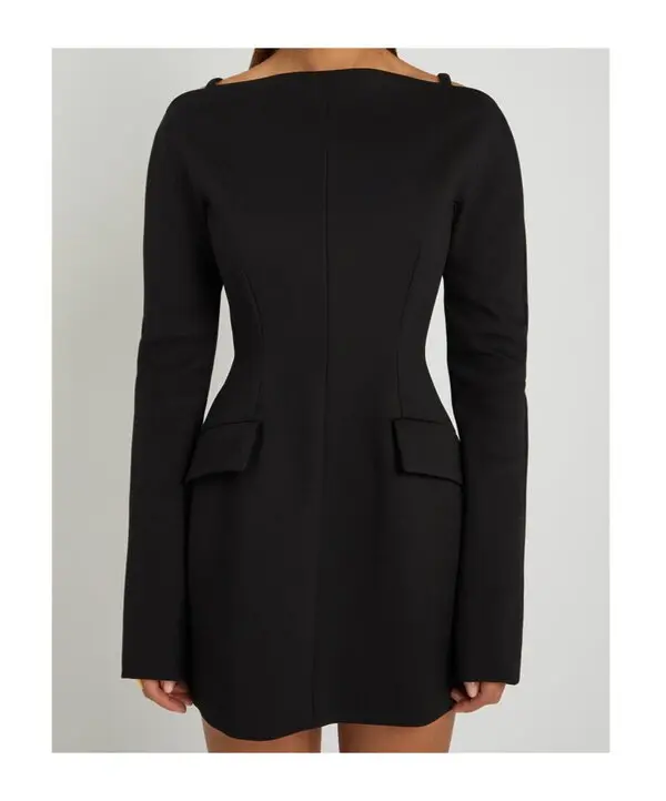 Sportmax Cold Shoulder Woven Mini Dress