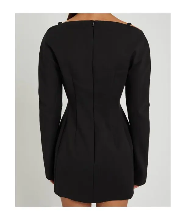 Sportmax Cold Shoulder Woven Mini Dress