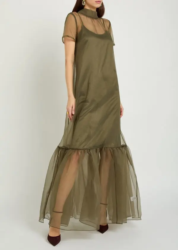 Staud Calluna Tiered Organza Gown
