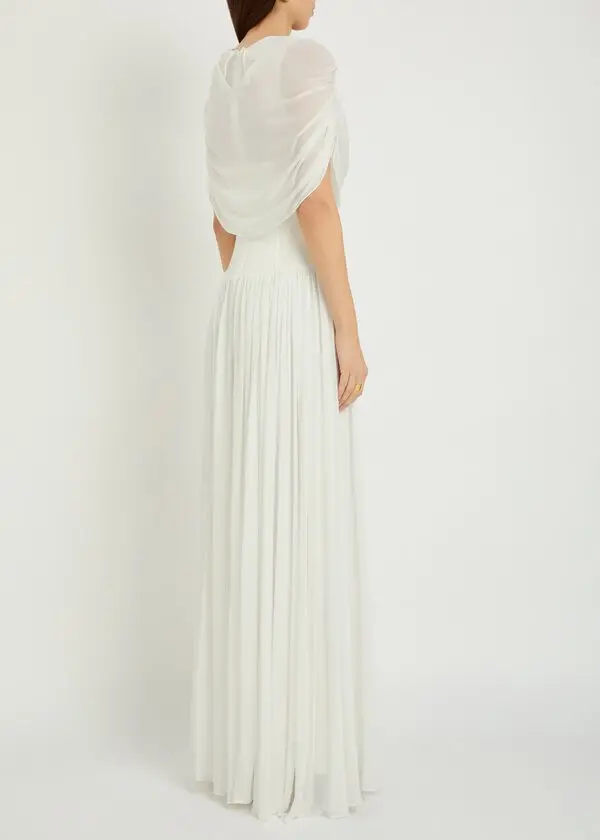 Simkhai Nancie Draped Cape-effect Jersey Maxi Dress