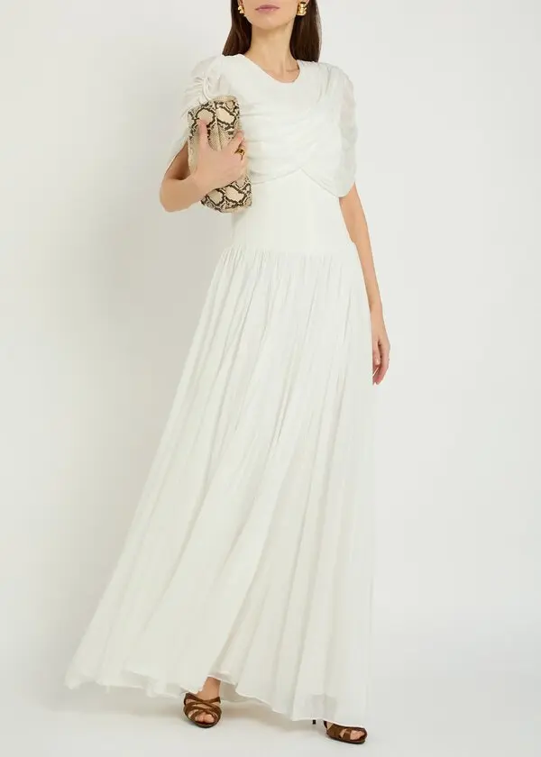 Simkhai Nancie Draped Cape-effect Jersey Maxi Dress