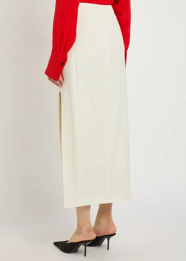 Victoria Beckham Split Twill Midi Skirt