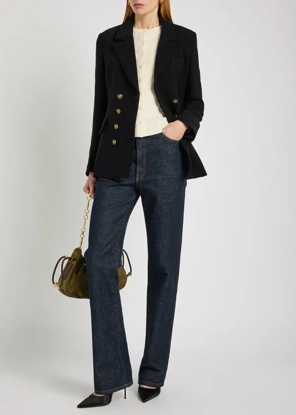 Veronica Beard Claude Dicky Double-breasted Stretch-wool Blazer