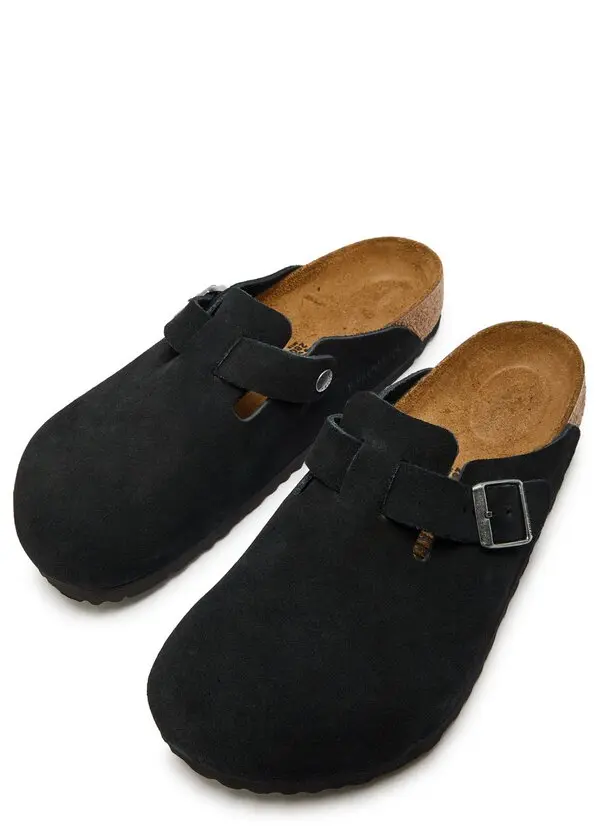 BIRKENSTOCK Boston Brushed Suede Sliders