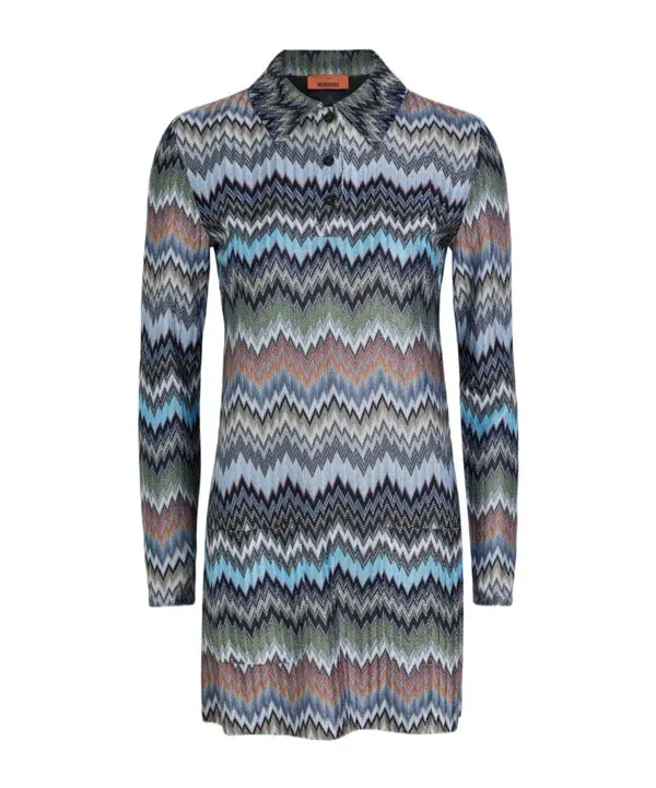 Missoni Zigzag-intarsia Fine-knit Mini Dress