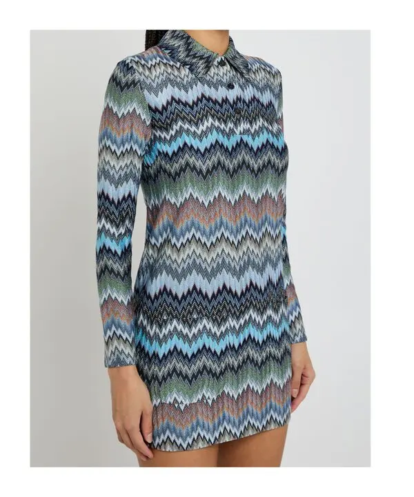 Missoni Zigzag-intarsia Fine-knit Mini Dress