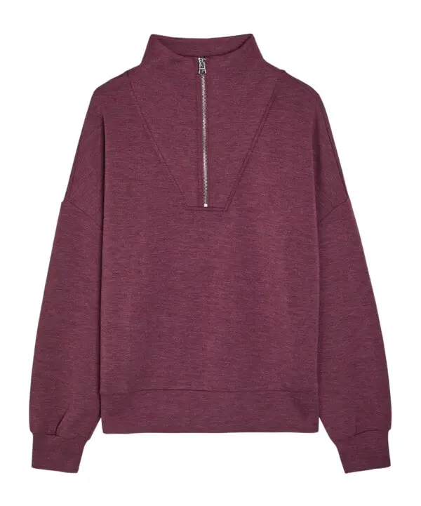 Varley Hawley Half-zip Stretch-jersey Sweatshirt - Red