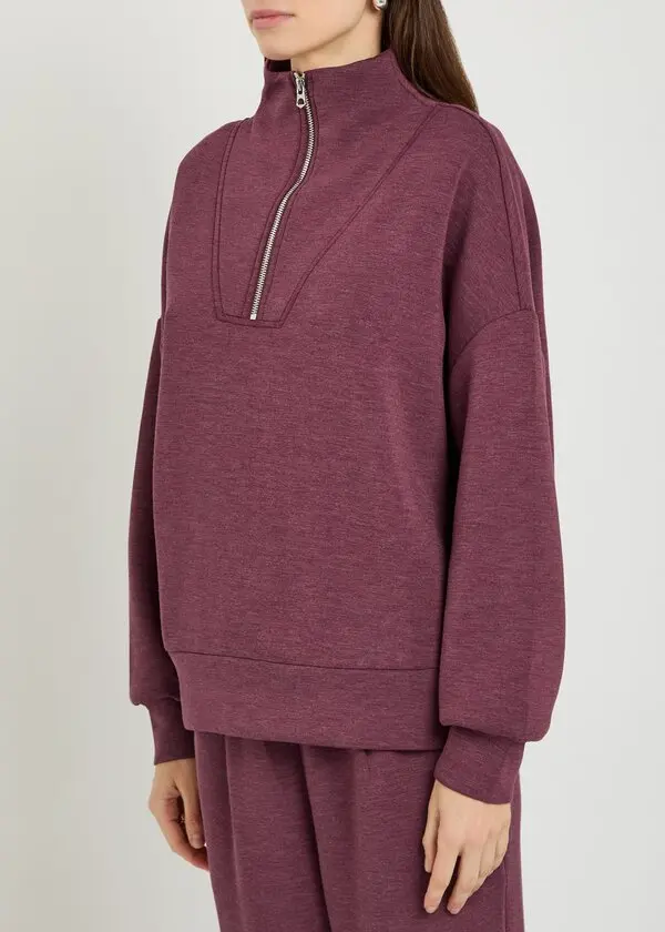 Varley Hawley Half-zip Stretch-jersey Sweatshirt - Red