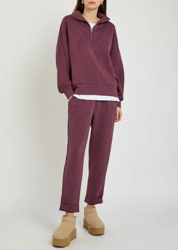 Varley Hawley Half-zip Stretch-jersey Sweatshirt - Red