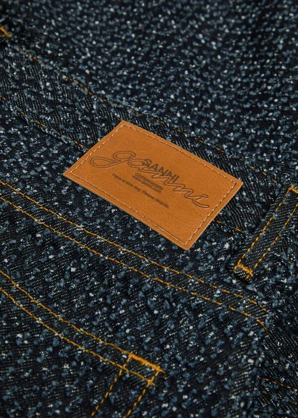 GANNI Textured Tweed Wide-leg Jeans
