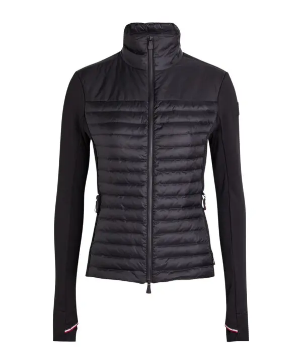 Moncler Quilted Shell And Jersey Jacket - Black