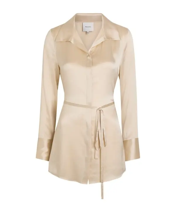 REFORMATION Camilla Waist-tie Silk Shirt