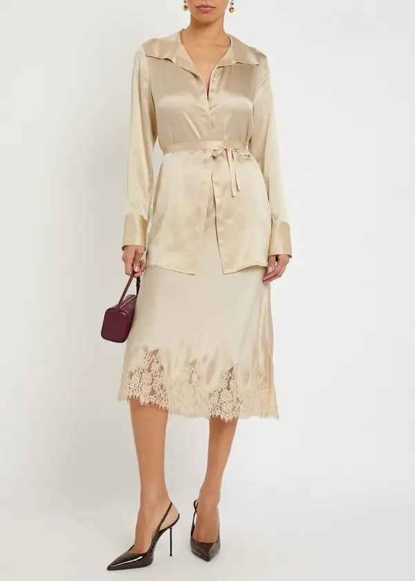 REFORMATION Camilla Waist-tie Silk Shirt