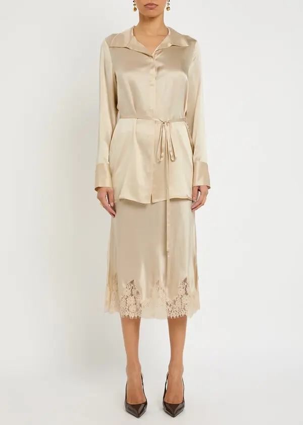 REFORMATION Camilla Waist-tie Silk Shirt
