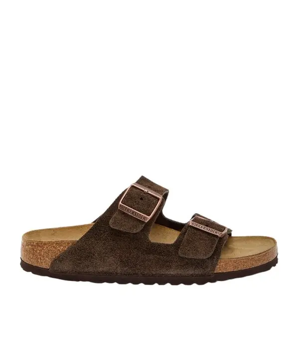 BIRKENSTOCK Arizona Brushed Suede Sliders - Black