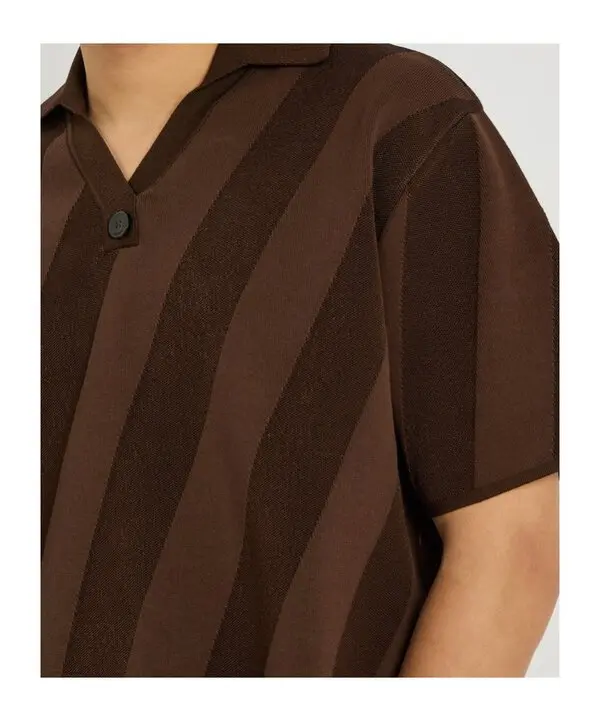 Jacquemus Le Polo Maille Striped Close-knit Polo Shirt