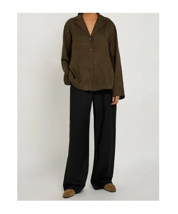 TOTEME Monogram Flannel Pyjama Top