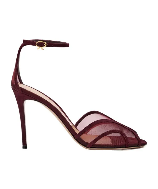 GIANVITO ROSSI Mesh And Suede Sandals