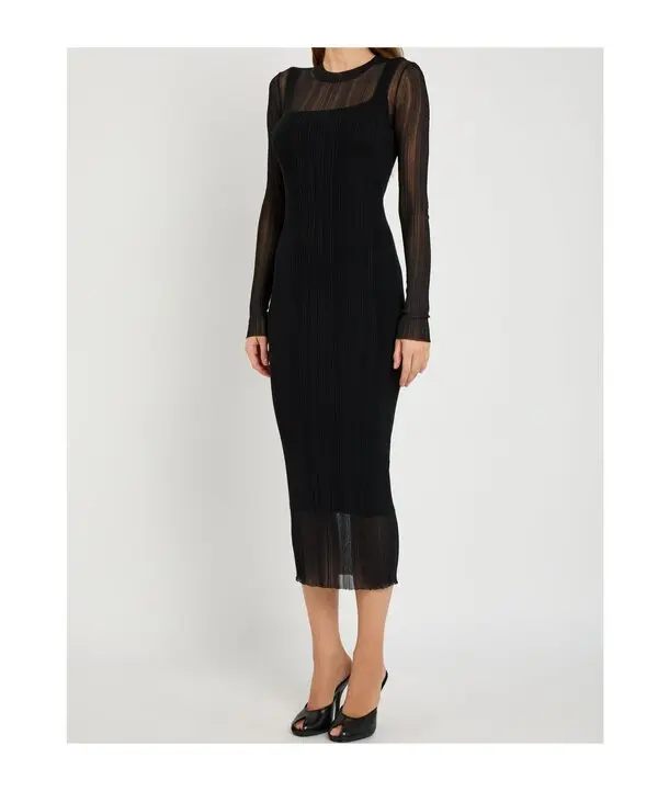 Sportmax Ribbed Fine-knit Midi Dress
