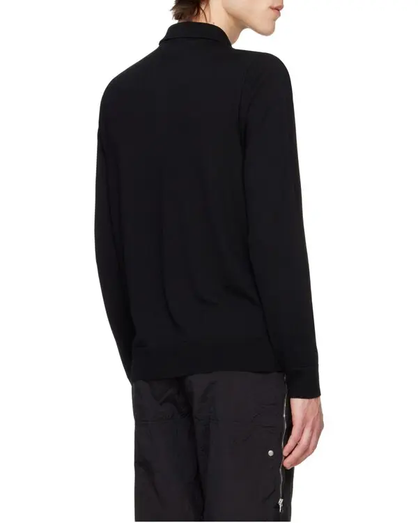 Stone Island Logo Patch Long Sleeved Polo Shirt