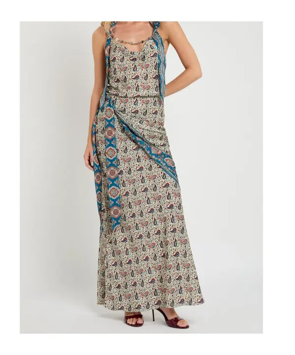 Rabanne Paisley Satin Maxi Skirt