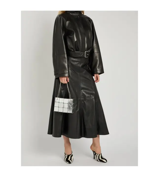 Khaite Emma Mini Patchwork Metal And Leather Shoulder Bag