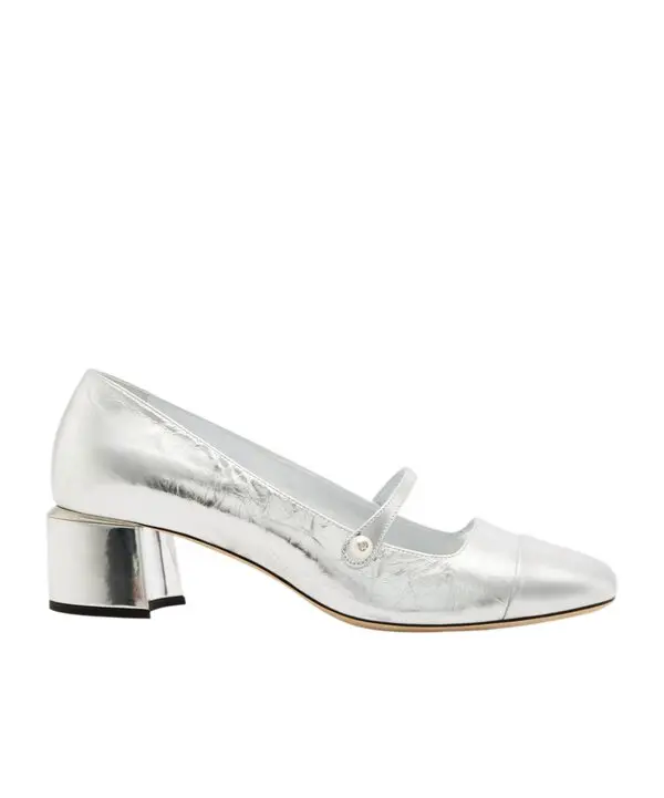 JIMMY CHOO Elisa 45 Metallic Leather Pumps