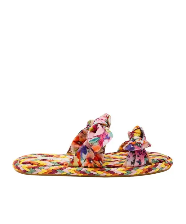 Zimmermann Carousel Printed Raffia Sliders