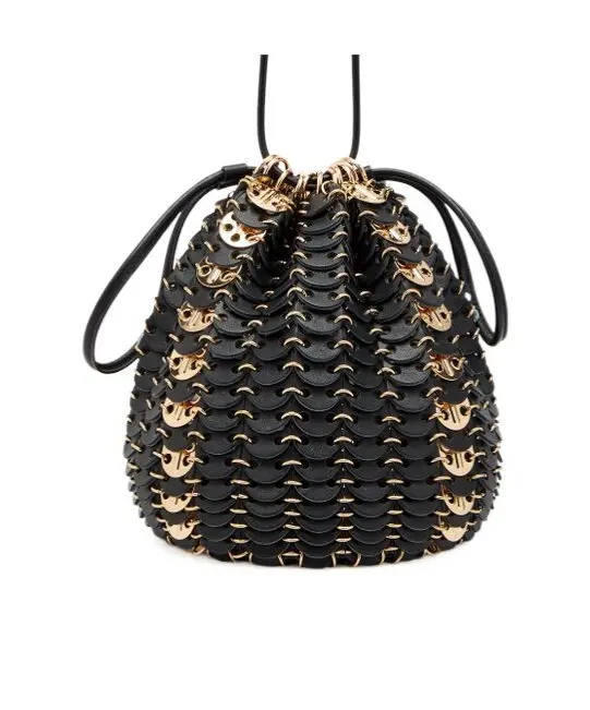 Rabanne Metal Leather Bucket Bag