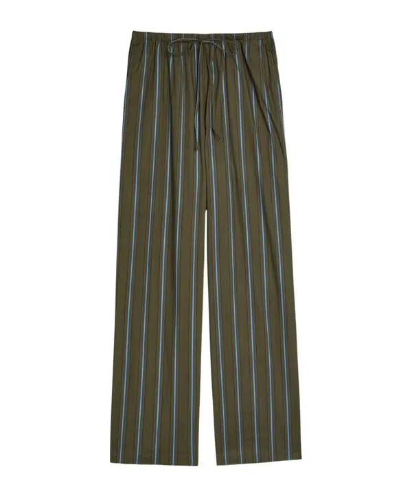 Staud Striped Stretch-cotton Poplin Trousers
