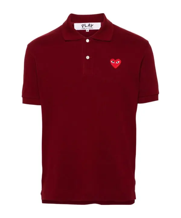 Play Comme Des Garcon Heart-patch Cotton Polo Shirt