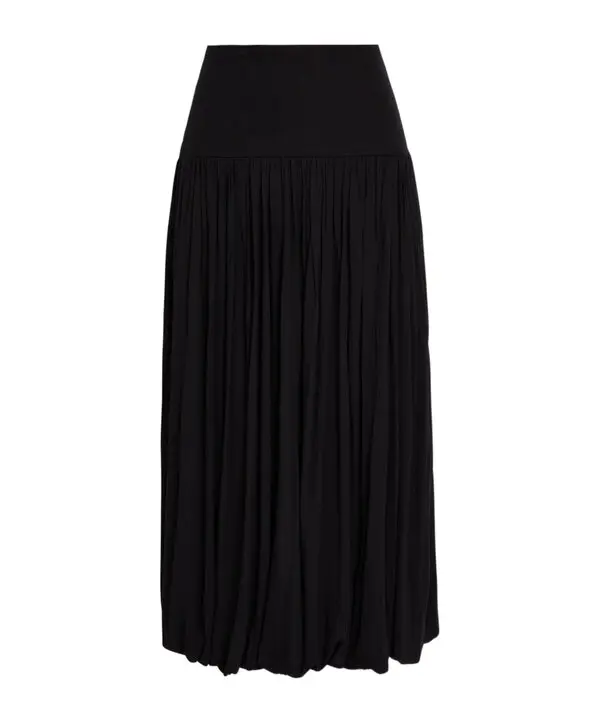 TOTEME Gathered Crepe-jersey Midi Skirt