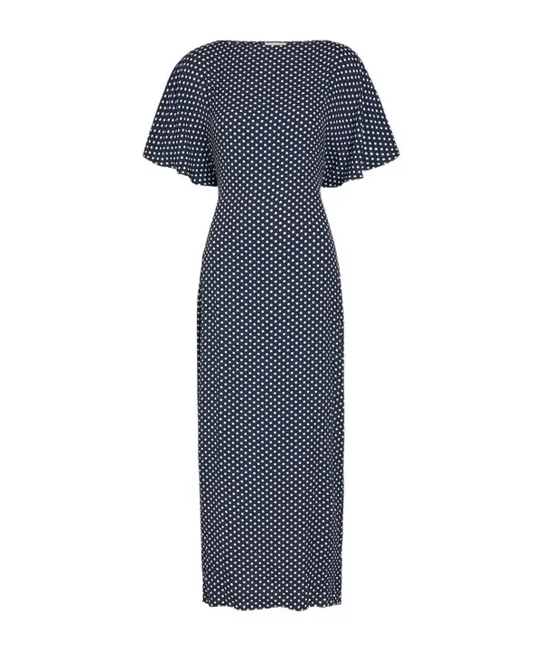 REFORMATION Polka-dot Woven Midi Dress