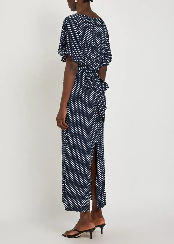REFORMATION Polka-dot Woven Midi Dress