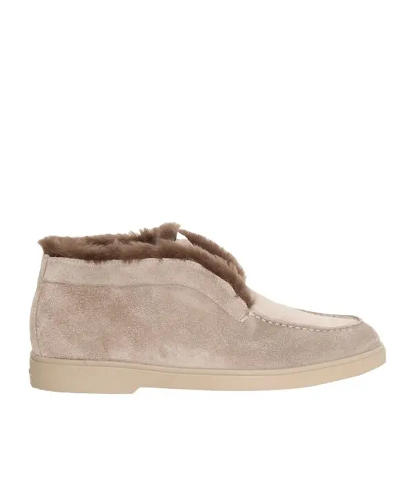 Santoni Shearling Slip-on Ankle Boots