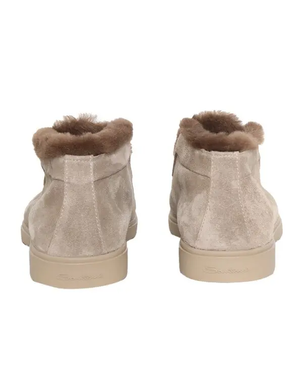 Santoni Shearling Slip-on Ankle Boots