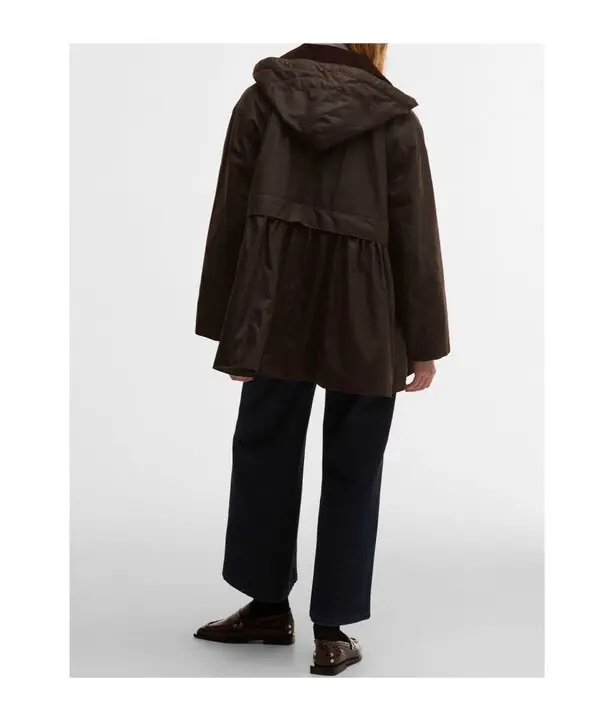 BARBOUR X GANNI Peplum Waxed Cotton Jacket