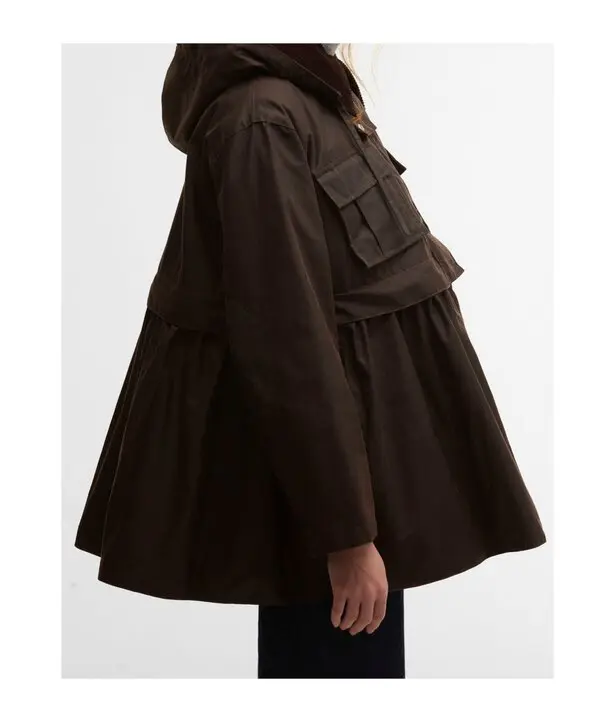BARBOUR X GANNI Peplum Waxed Cotton Jacket