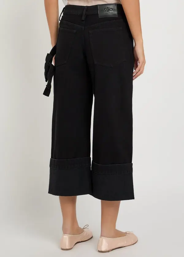 Simone Rocha Turn-up Straight-leg Cropped Jeans